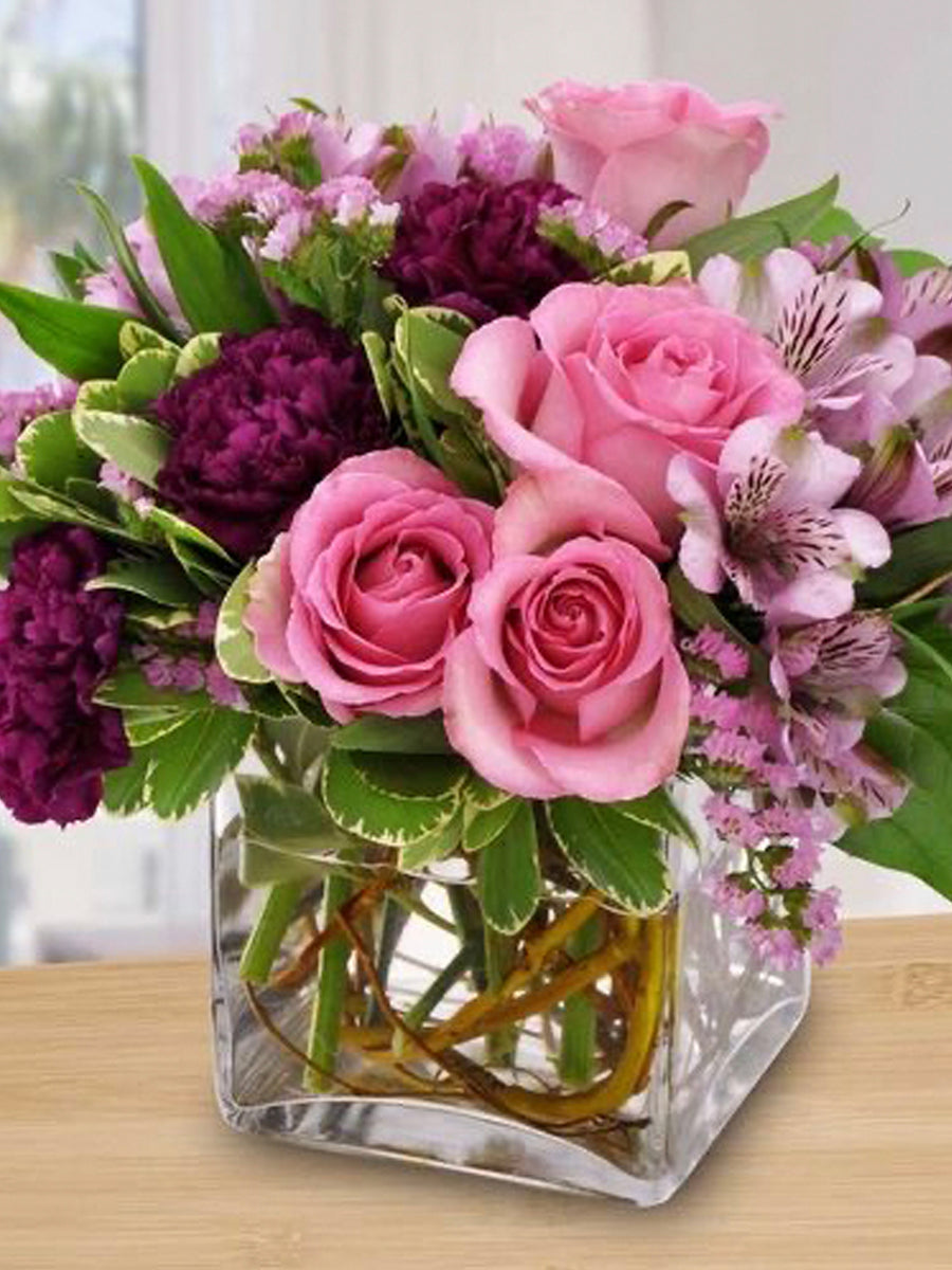 Lila and Pink Flower Arrangement – Flower Plus